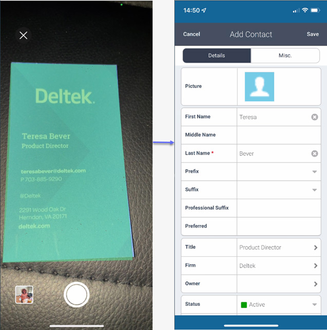 Capture Contact Info with Vantagepoint Business Card Scanner | Deltek