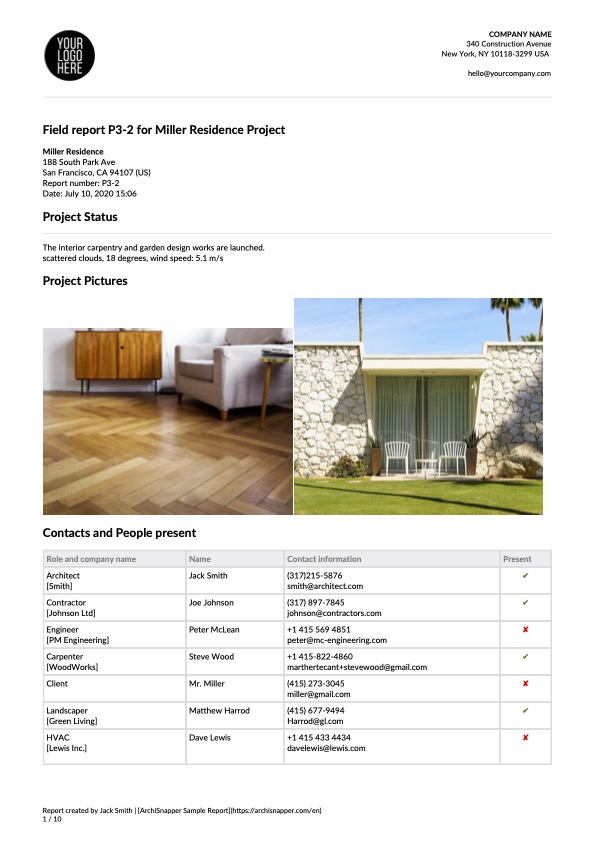 Example ArchiSnapper Reports